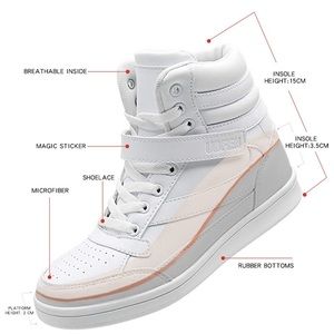 Shoes | Hidden Wedges Sneakers Ankle Bootie Platform | Poshmark